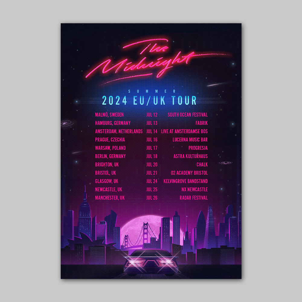 The Midnight 2024 EU / UK Tour Poster - The Midnight – The Midnight UK